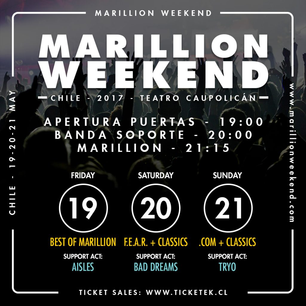 Estos son los horarios para el Marillion Weekend Chile — Radio ...
