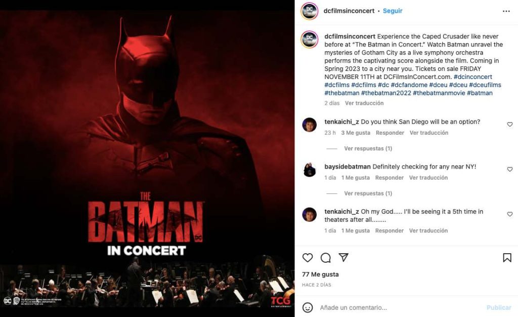The Batman In Concert: DC anuncia gira de presentaciones en 2023 ...