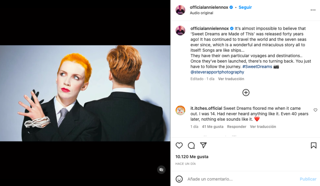 Eurythmics celebró los 40 años de Sweet Dreams (Are Made Of This ...