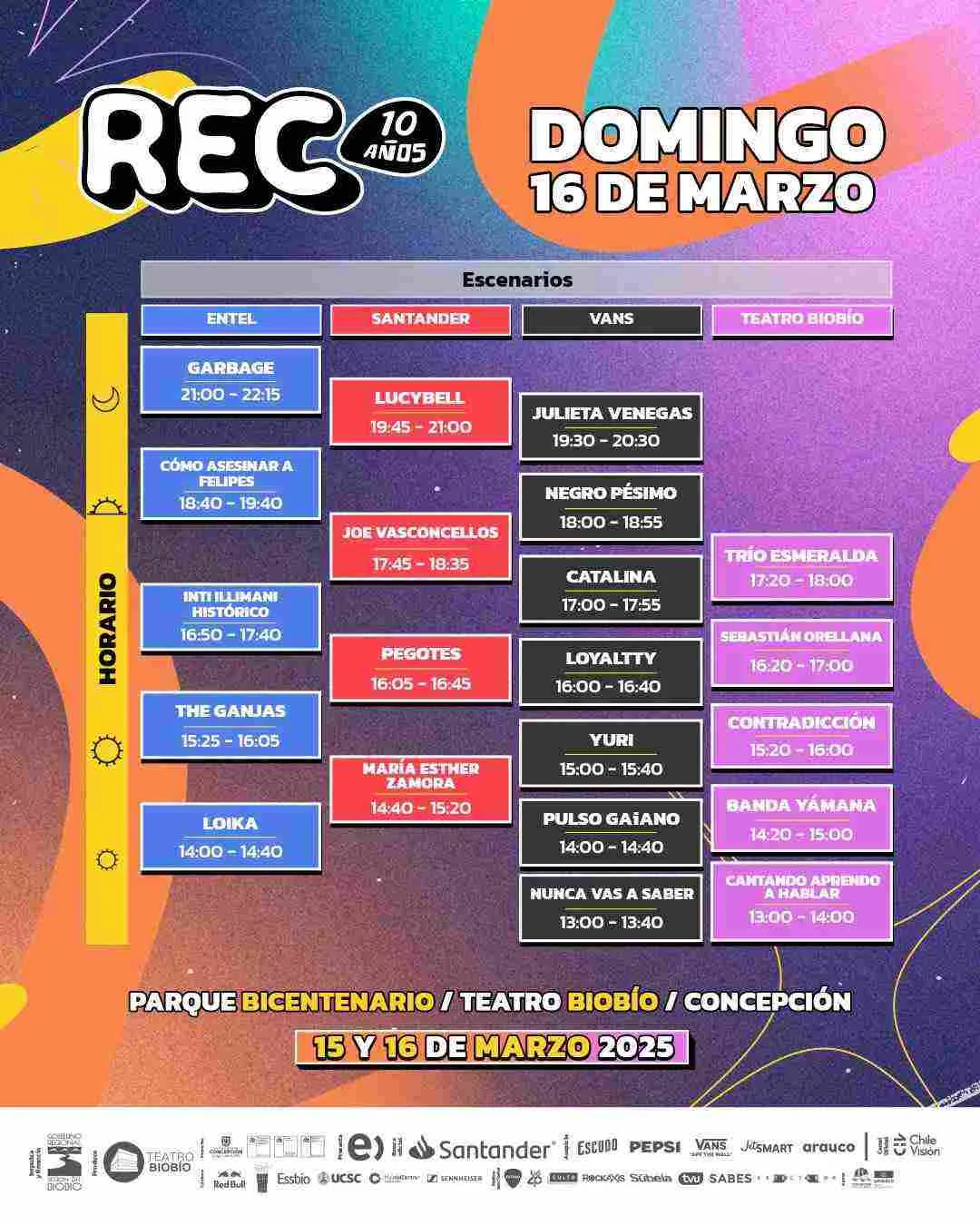 Festival REC 2025: Estos son los artistas que se presentarán por día — Radio Concierto Chile