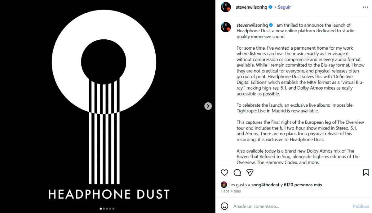 Steven Wilson desafía al streaming: lanza la plataforma "Headphone Dust ...