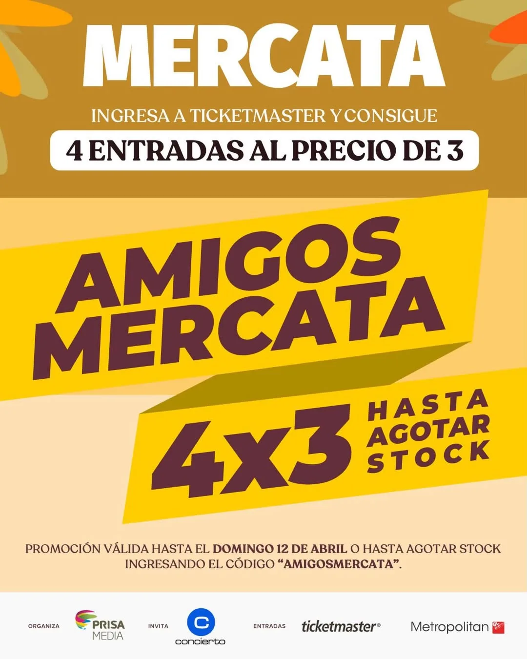 4x3 MERCATA Otoño 2026: la promo imperdible para ir con amigos a la ...